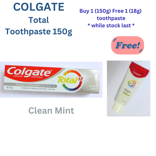 COLGATE Total Clean Mint 150g Toothpaste清洁/清新 薄荷牙膏 Ubat Gigi | Shopee ...