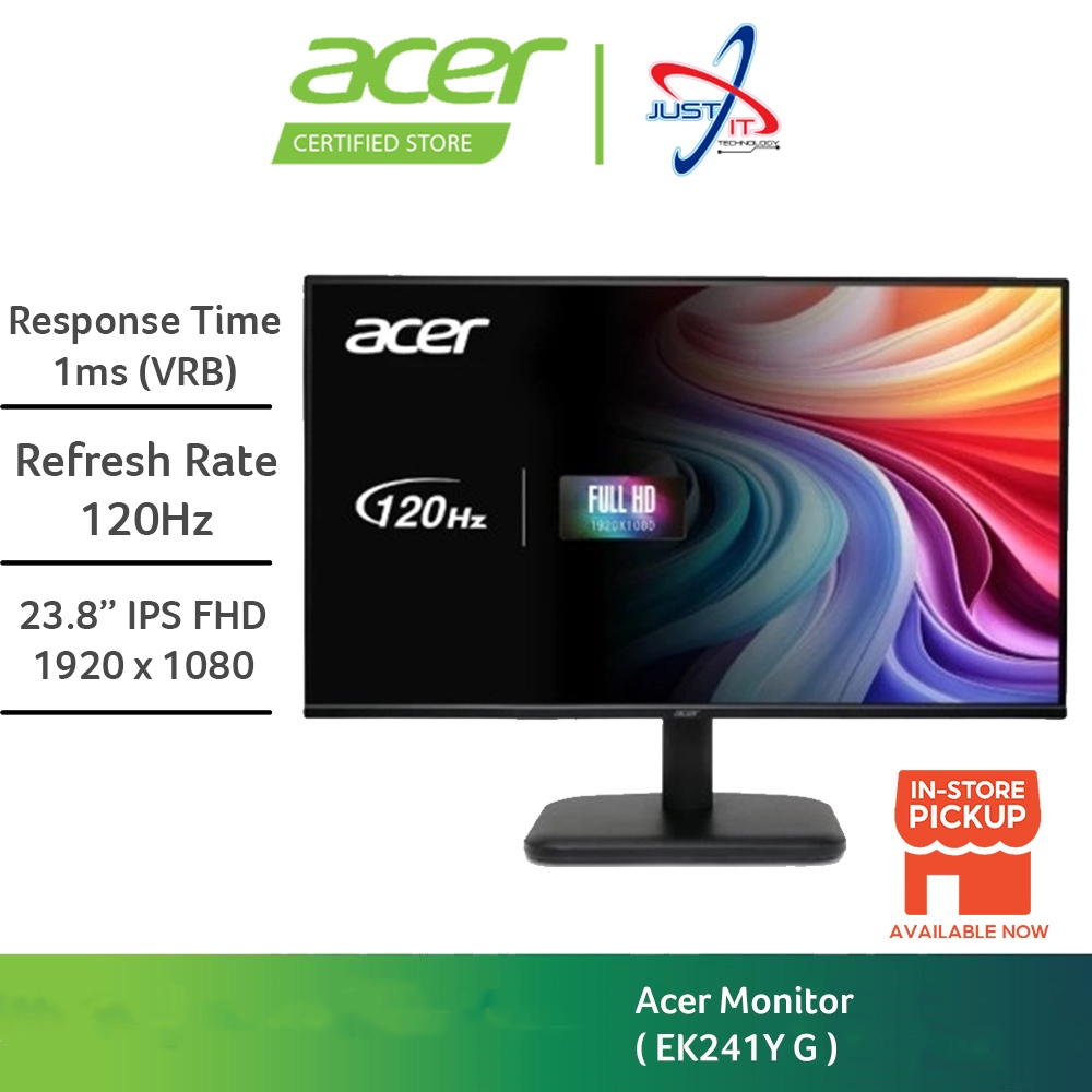 ACER EK241Y / EK241Y P 23.8" MONITOR ( 23.8" IPS FHD / 1MS / 144HZ ...