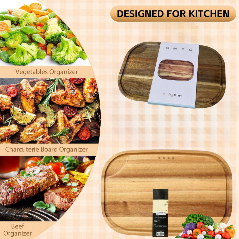 Original SMEG Solid Wood Cutting Board Lacquer-Free Wax-Free Fashion ...
