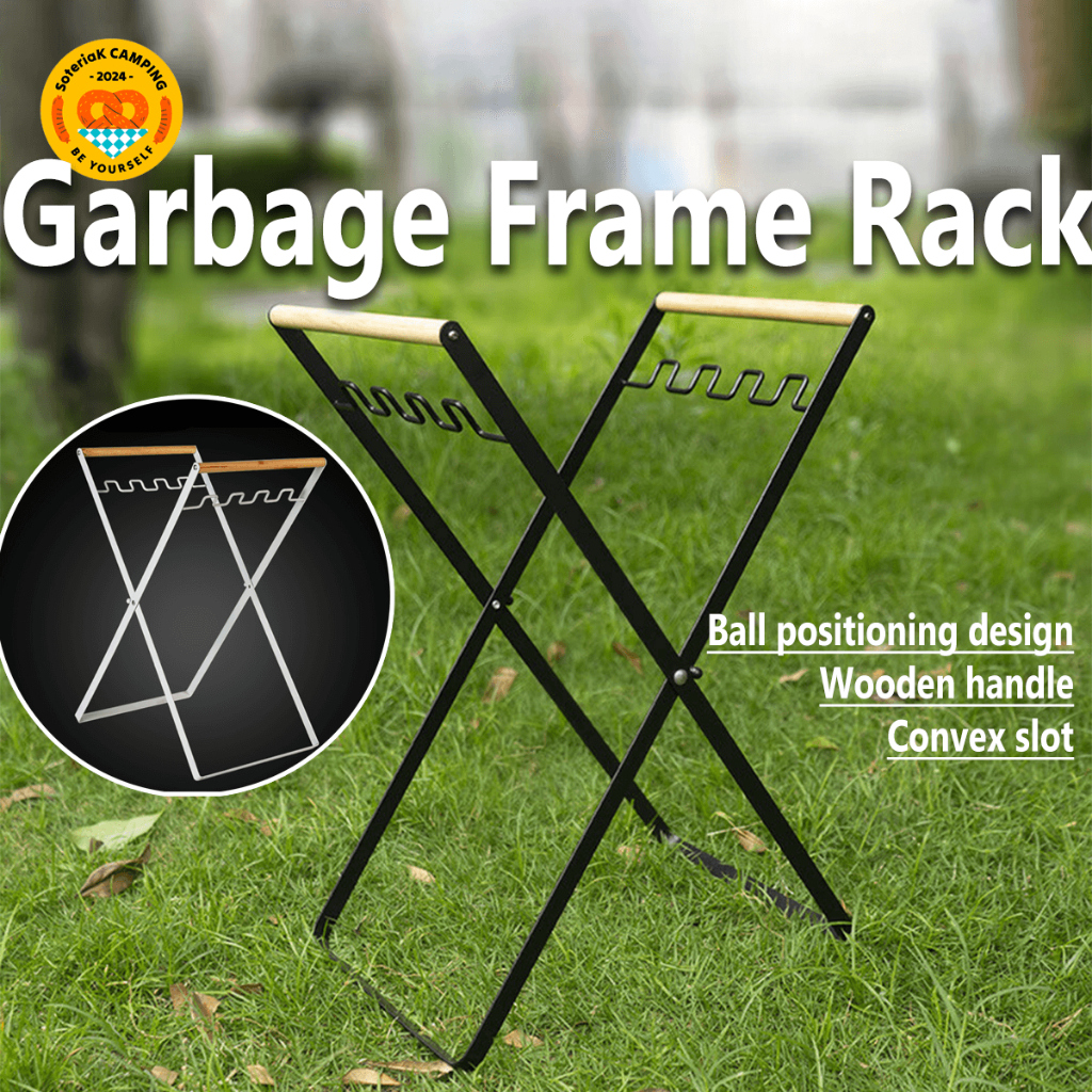 Disposable Portable Rubbish Bin Organiser Garbage Frame Rack Camping ...