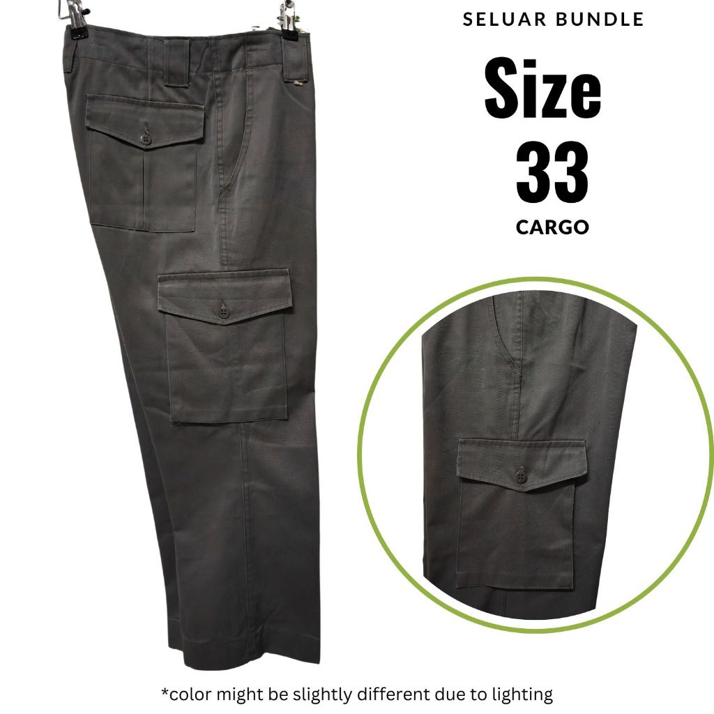 Seluar Cargo Bundle Lelaki size 33 S00009 | Shopee Malaysia