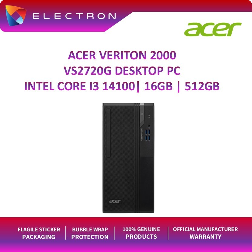 Acer Veriton 2000 VS2720G-14100 Desktop PC ( i3-14100, 8GB, 512GB SSD ...