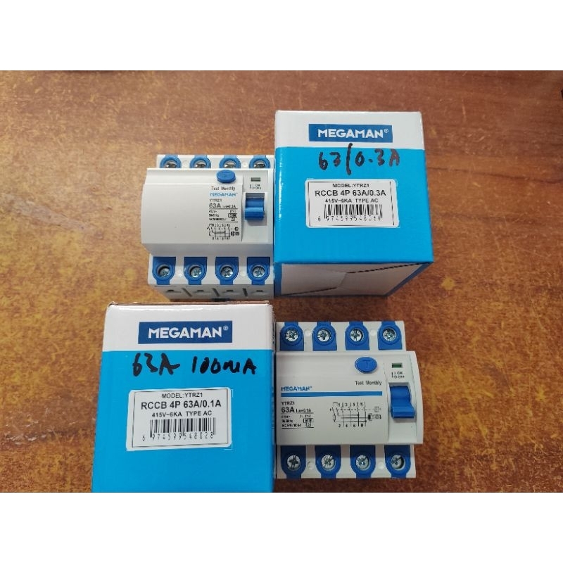 MEGAMAN ELCB/RCCB Residual Current Circuit Breaker 4Pole 40A / 63A ...