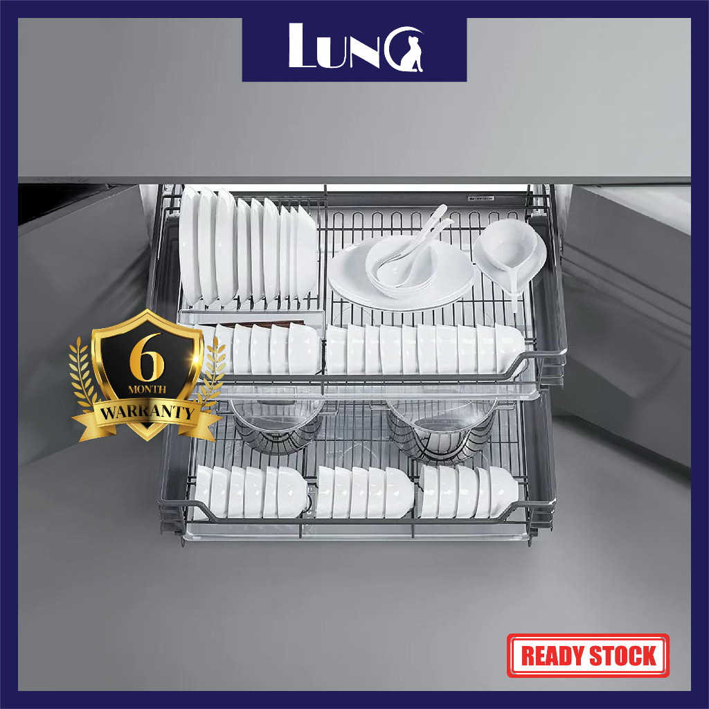 Kitchen Storage Chrome Plating Cabinet Dish and Bowl Shelves Rack ...