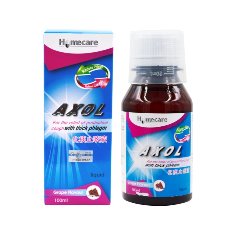 Homecare Axol Liquid Cough Syrup 100ml Grape Flavour (Exp August 2027 ...