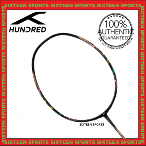 Hundred Battle 700 Badminton Racket - Black / Gold (Racket Frame ...