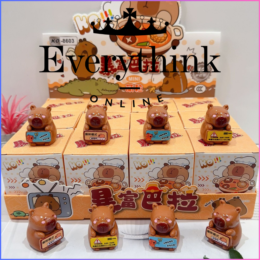 BLIND BOX TOYS DECO WEALTHY CAPYBARA MINI SERIES STUDENT OFFICE DESKTOP ...