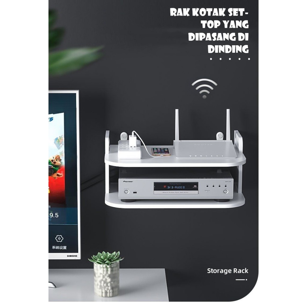 TV set-top box storage rack is sturdy and durable Rak storan kotak set ...