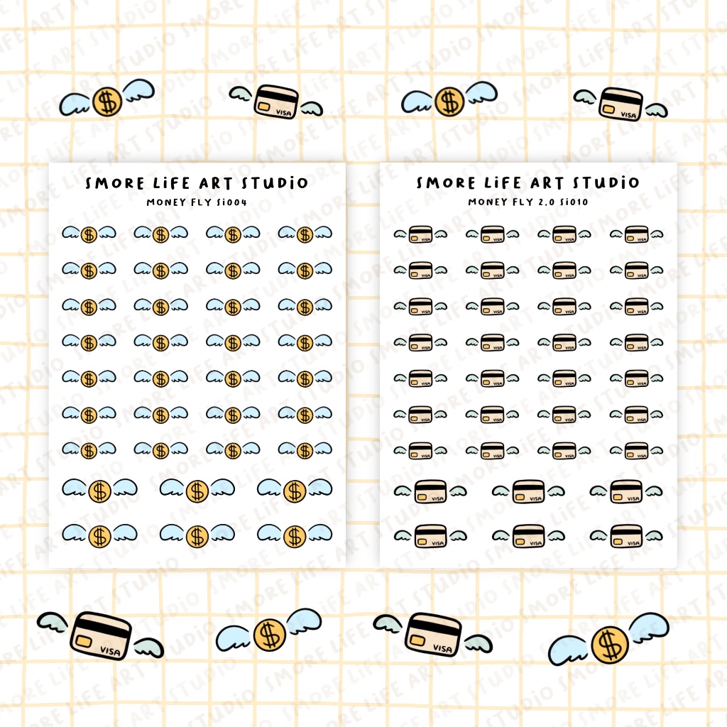 Money fly Spending Tracker icon functional planner stickers |Si004 ...