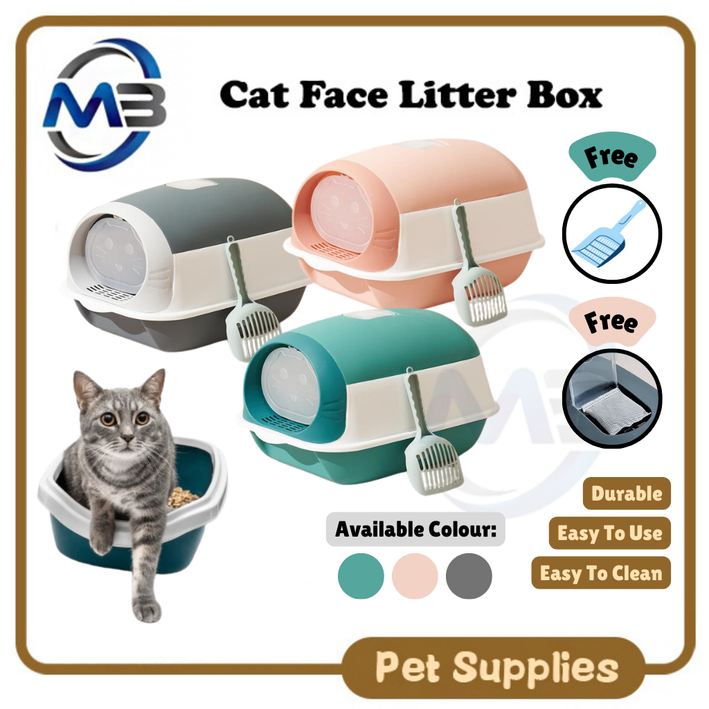 Bekas Pasir Kucing Besar | Cat Face Litter Box Full Covered Large ...