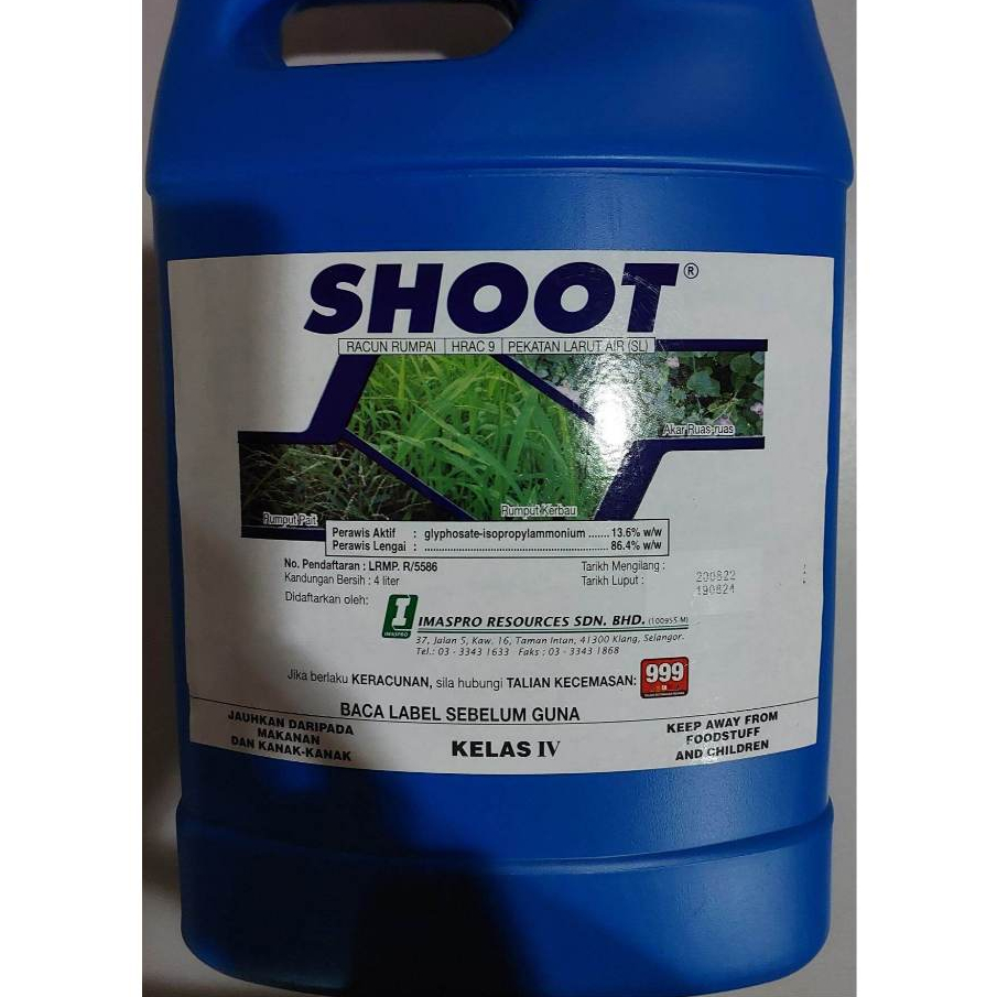 ( 4 LITER ) SHOOT Racun Rumput Rumpai dan Lalang Serap mcm Roundup weed ...