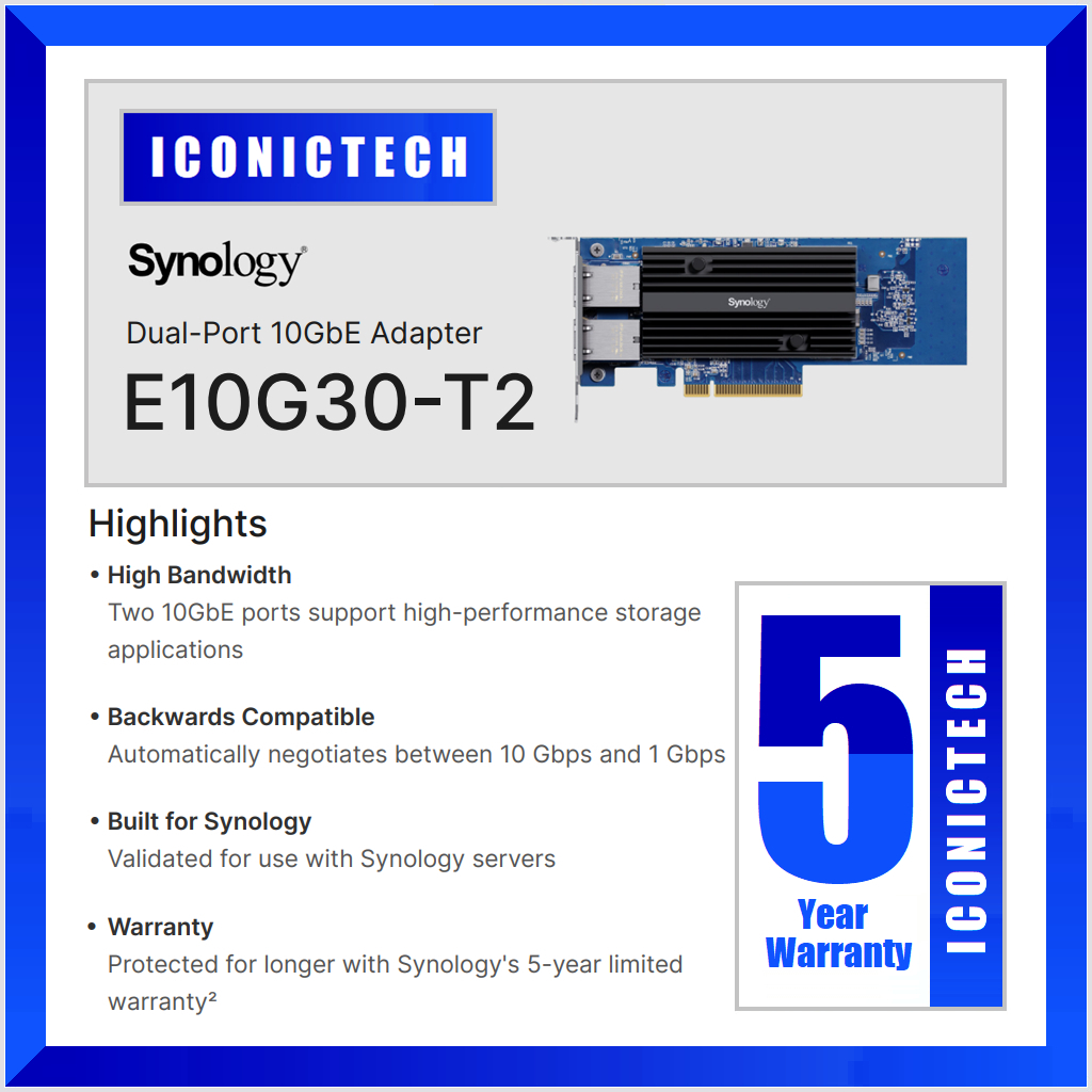 Synology E10G30-T2 Dual-Port 10Gb/s PCIe Expansion Card | Shopee Malaysia