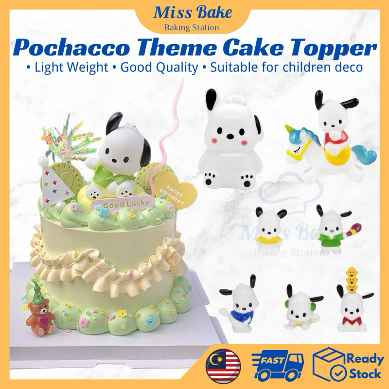 MISS BAKE Pochacco Cake Topper Pochacco Theme Cake Decoration | Shopee ...