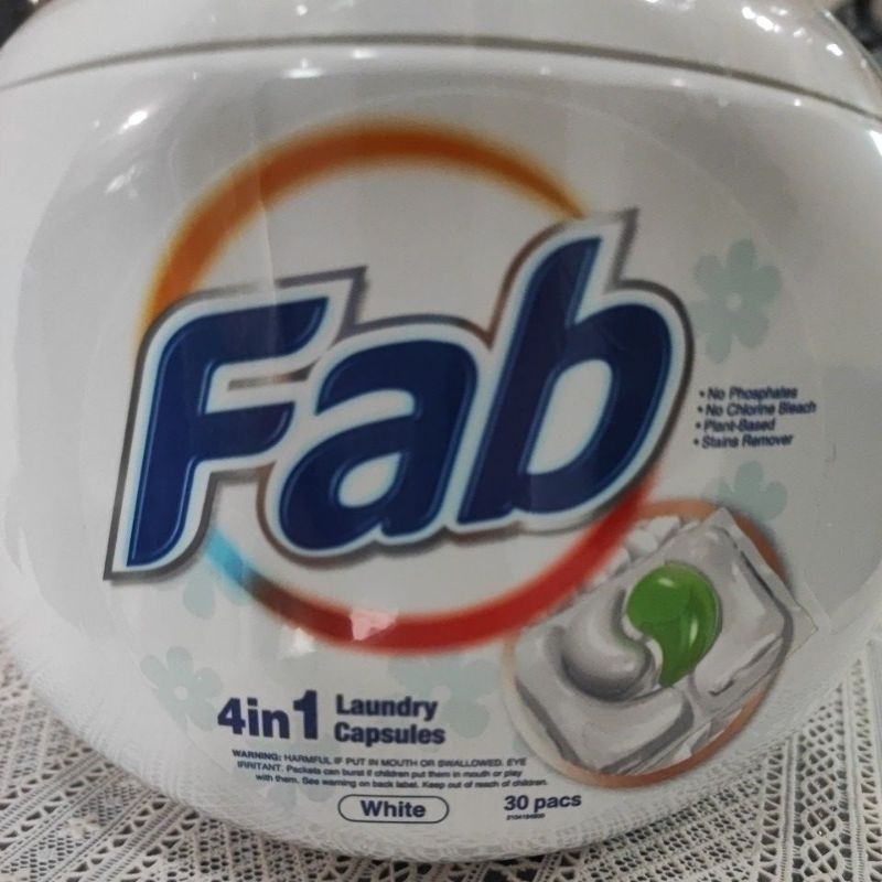 FREE SHIPPING FAB 4 in 1 White Laundry Capsule 30 pieces | Shopee Malaysia