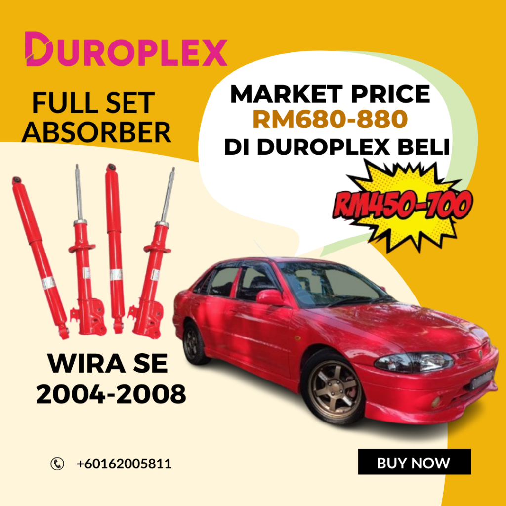 DUROPLEX Full Set Absorbers Proton Wira SE 2004-2008 (4 pieces) 1 Year ...
