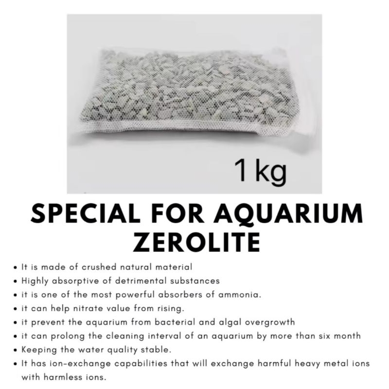 Aquarium Fish Tank Filter Media - Zeolite with Zip Net 1kg (For ...