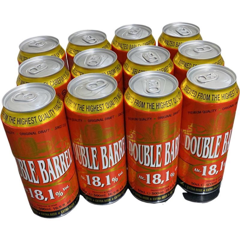(0007)Double Barrel 500ml 18% 12cans expiry date 31-JANUARY-2026 ...