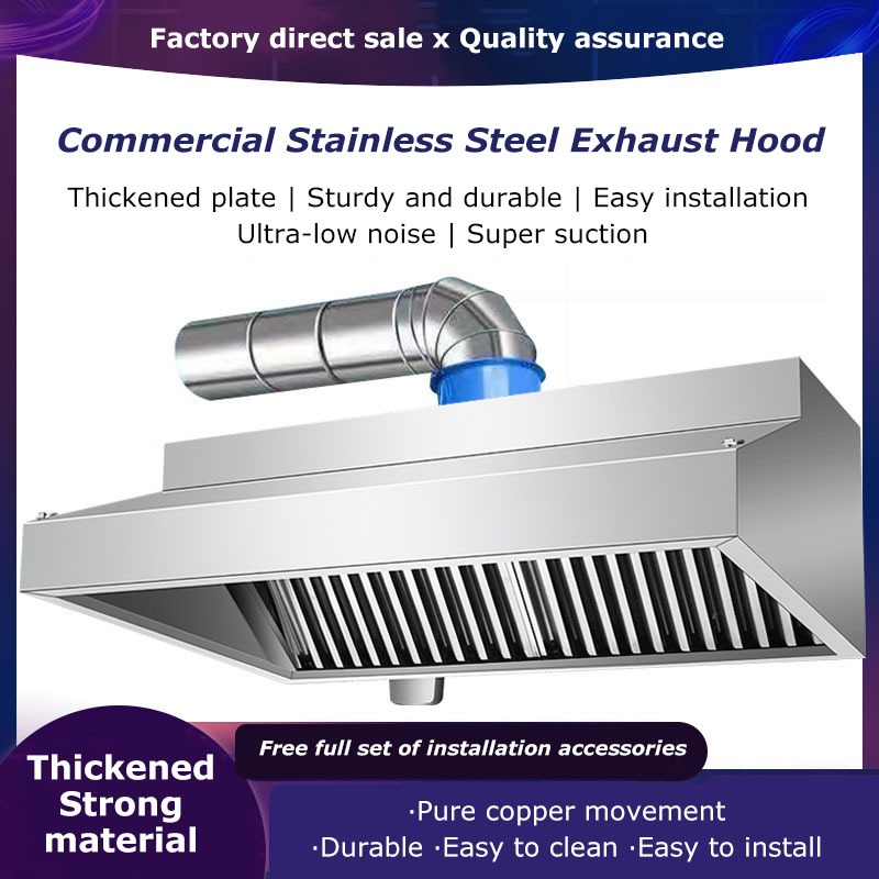 Stainless Steel Exhaust Hood Commercial Kitchen Range Hood Set Kicthen ...