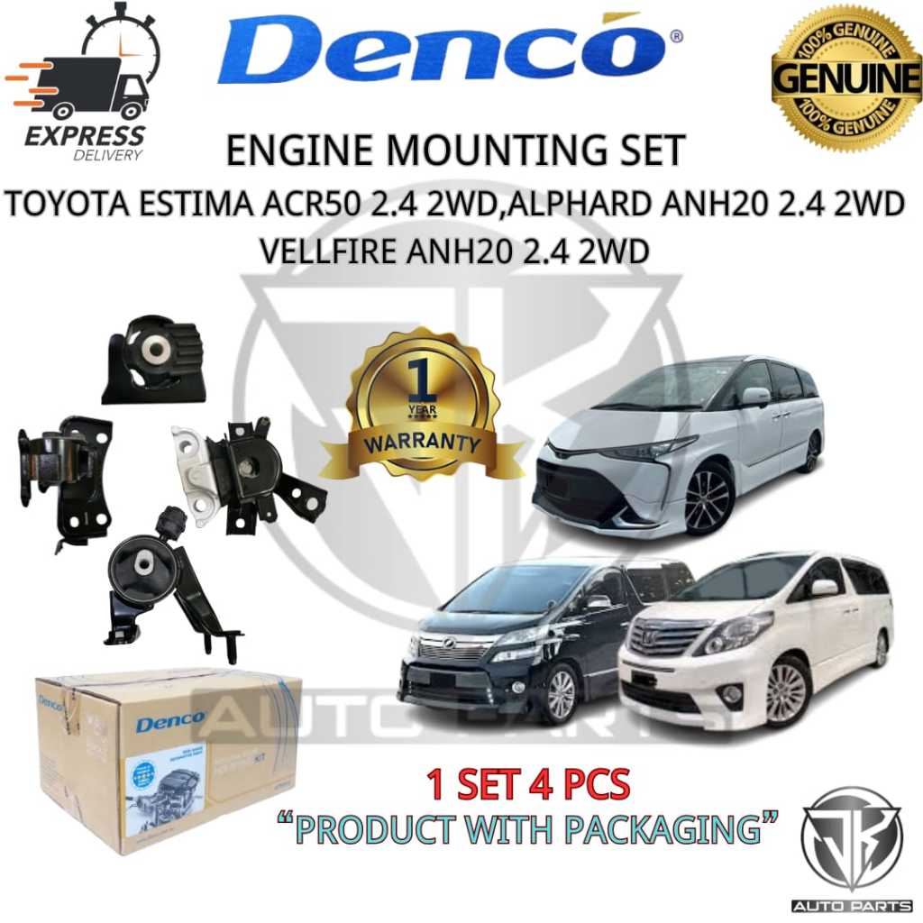 #DENCO#ENGINE MOUNTING SET TOYOTA ESTIMA 2006 ACR50 2.4,ALPHARD 2008 ...