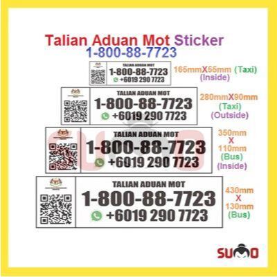 4 Sizes Talian Aduan Mot Sticker | Shopee Malaysia