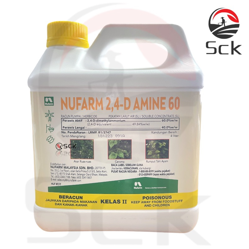 Nufarm Amine 60 4Liter/Racun Rumput Herbicide/Keladi agas /Rumput Pait ...
