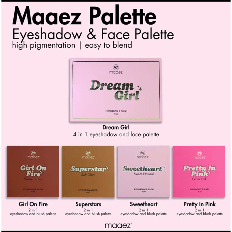 MAAEZ 2 IN 1 EYESHADOW & BLUSH PALLETE / 4 IN 1 EYESHADOW & FACE ...