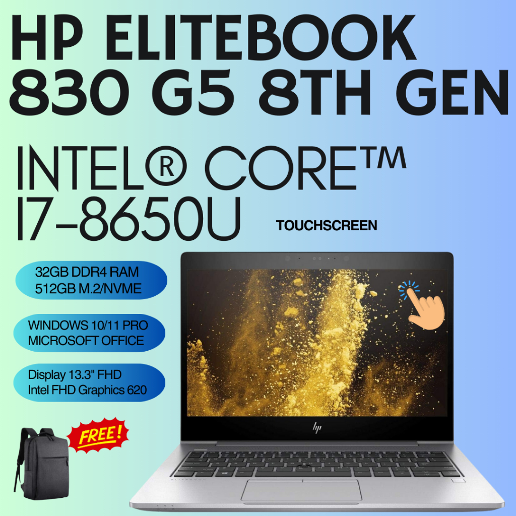 HP EliteBook 830 G5 CORE i7 8TH GENERATION TOUCHSCREEN 16GB DDR4 RAM ...