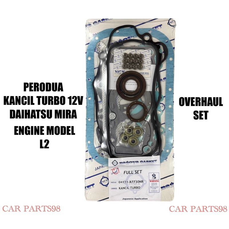 PERODUA KANCIL TURBO 12V / DAIHATSU MIRA L2 OVERHAUL SET & TOP SET ...