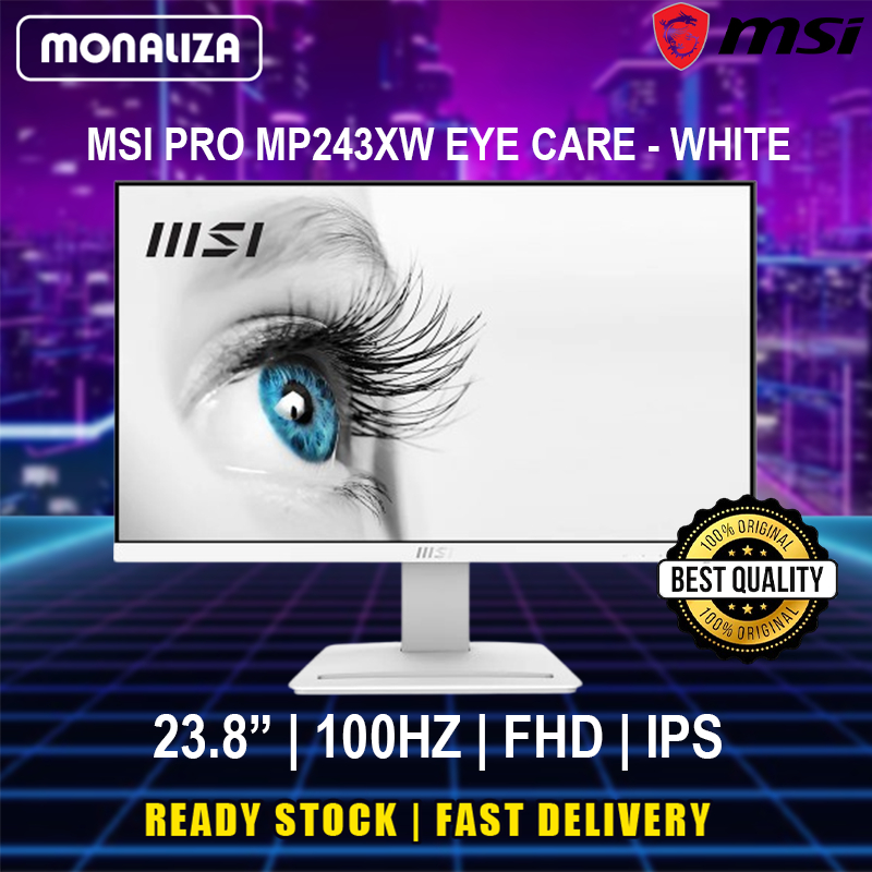 MSI Pro Monitor MP243XW 23.8" INCH IPS 100HZ - White | Shopee Malaysia