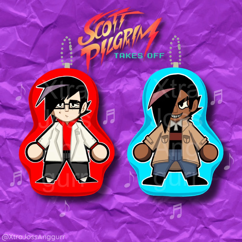 Scott Pilgrim ☆ 9cm Gideon Graves, Matthew Patel Plush Squeaky Keychain ...