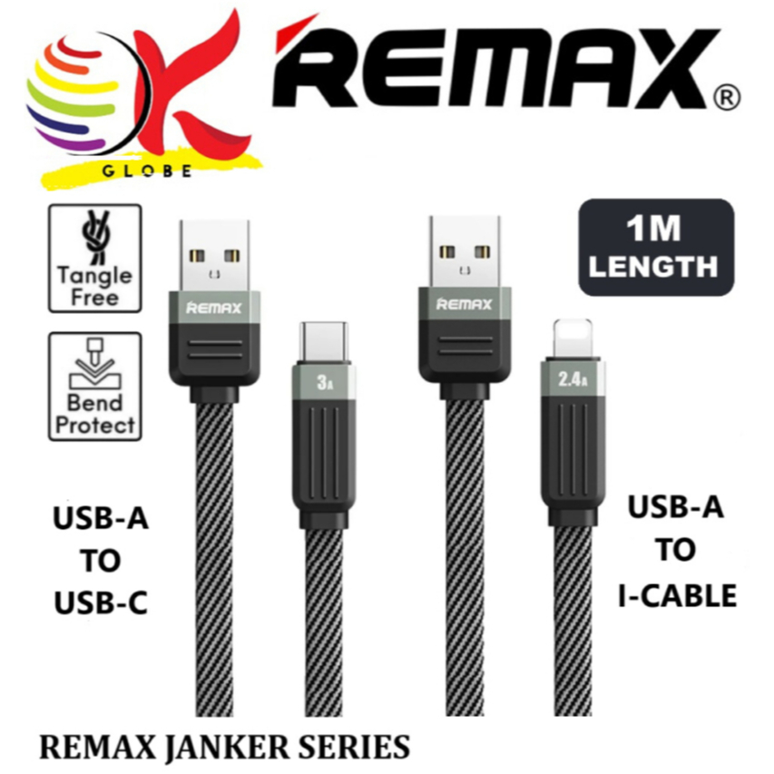 REMAX JANKER SERIES RC-C085 USB-A TO I-CABLE (2.4A)/ RC-C086 USB-A TO ...
