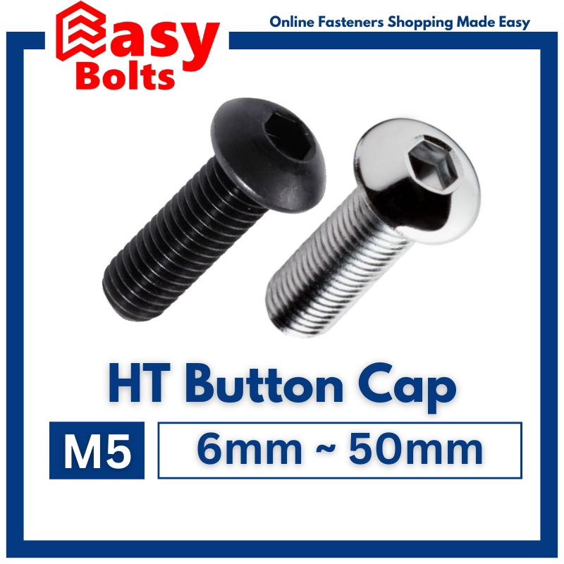 HT Button Cap Screw - M5 x 6mm ~ 50mm (Coarse Thread Pitch 0.8mm) (High ...