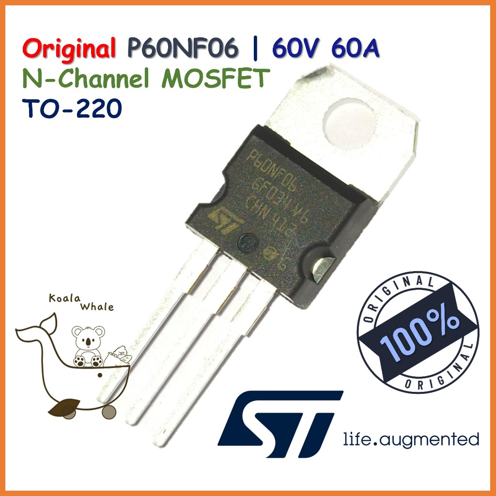 Original P60NF06 STP60NF06 60V 60A N-Channel MOSFET TO-220 60NF06 | Shopee Malaysia