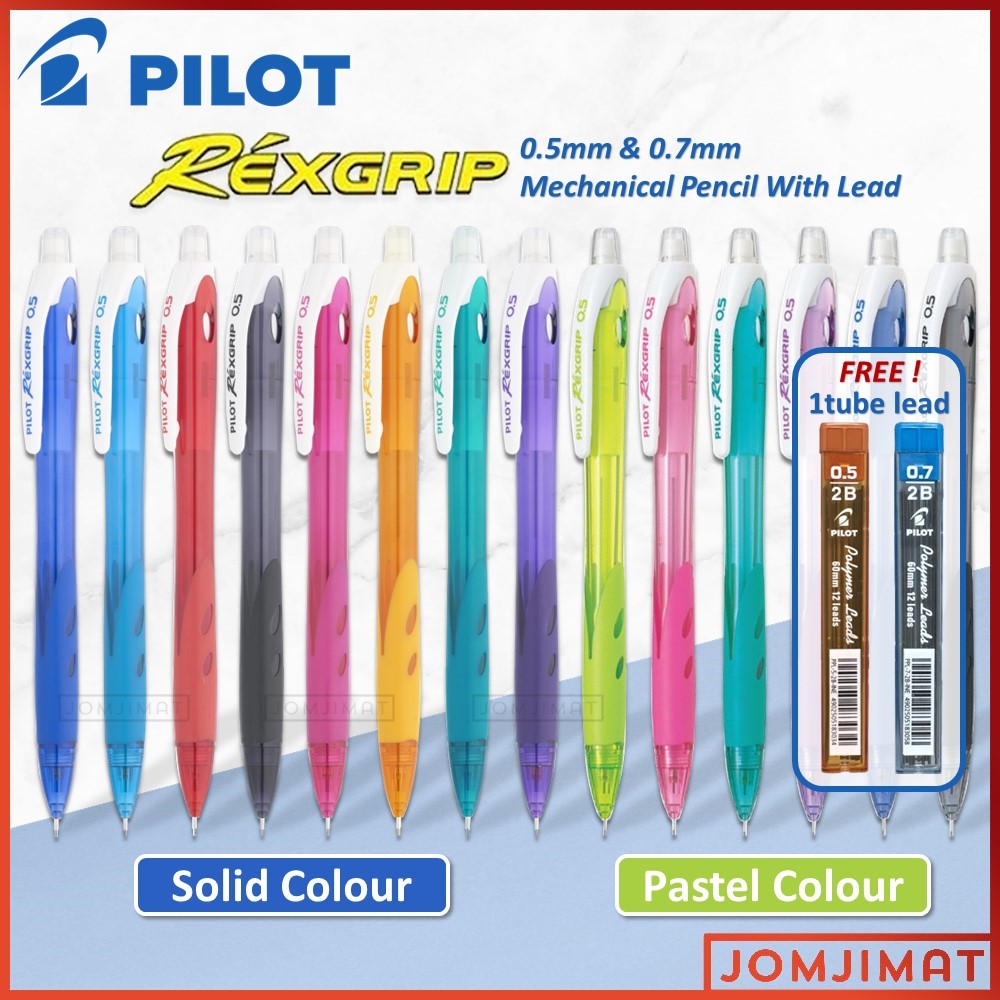 Pilot Rexgrip Mechanical Pencil Free Lead Value Pack 0.5mm/0.7mm / Pensil Tekan Pilot Mekanikal ...