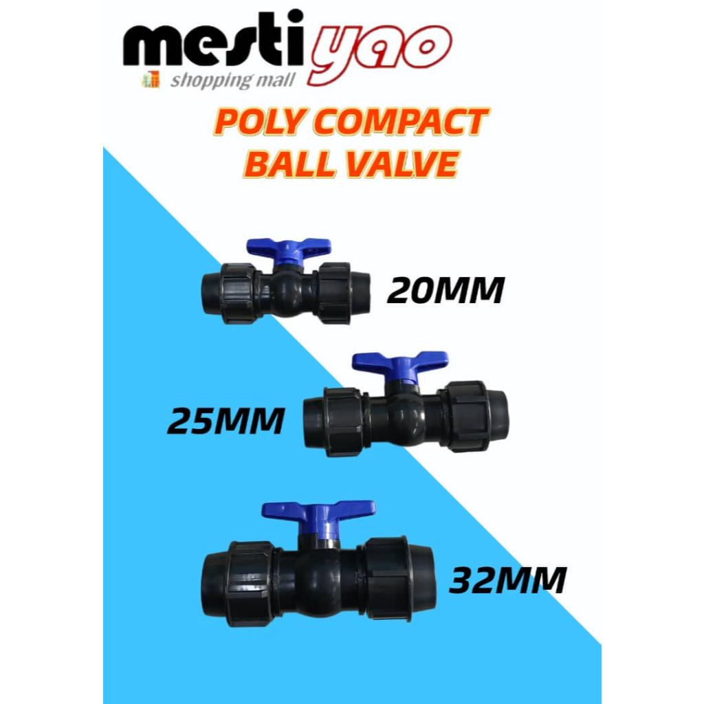 Heavy Duty Poly Ball Valve/Poly Stop Cock 20mm/25mm/32mm/Injap Bola ...