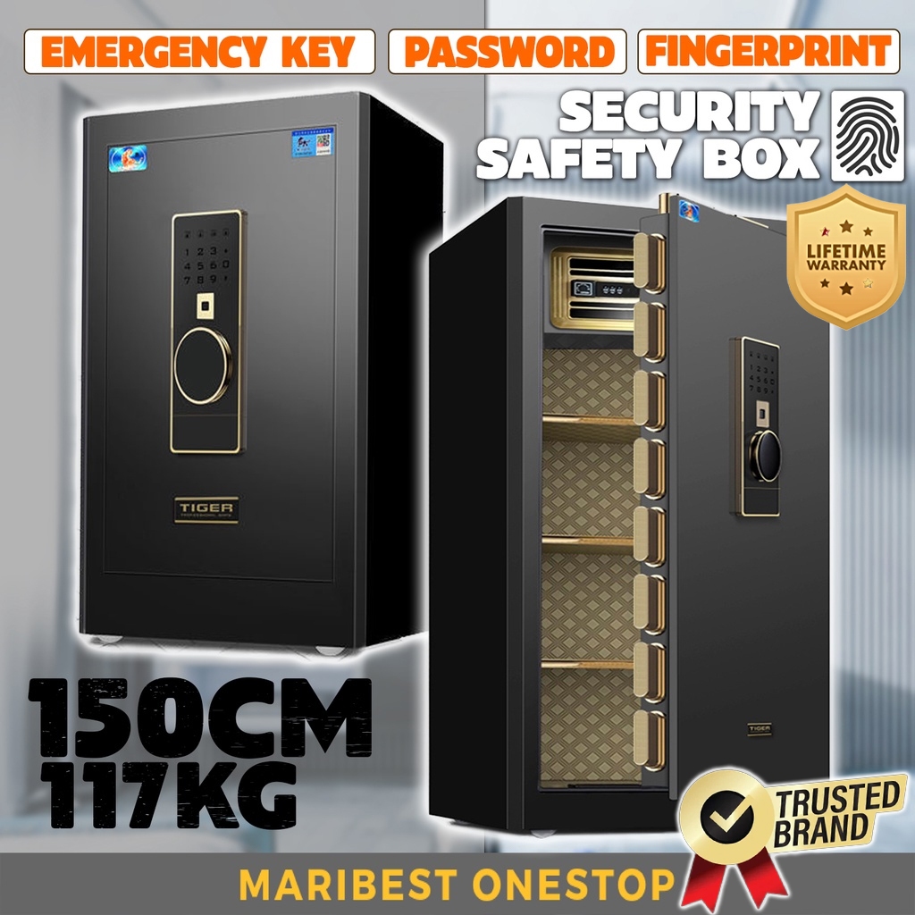 150CM/120CM Safety Box Fingerprint Digital Safety Box Money Box Lock ...