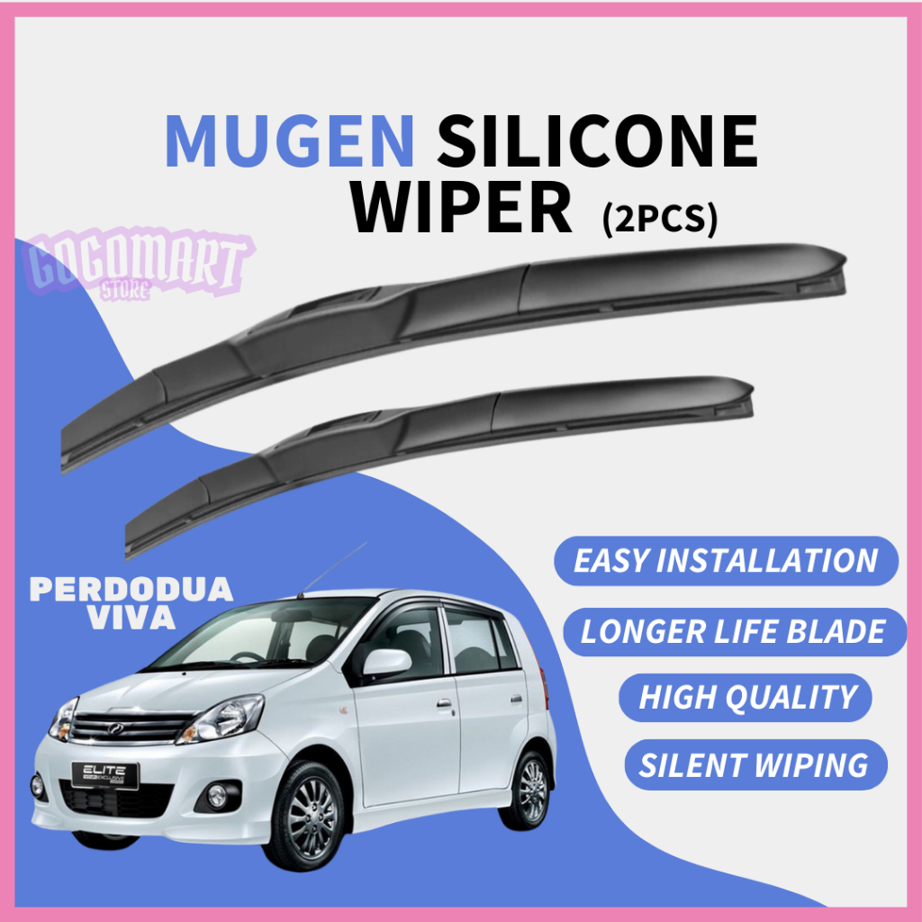 JAPAN MUGEN SILICONE WIPER PERODUA VIVA Front Windshield Clear Wiper ...