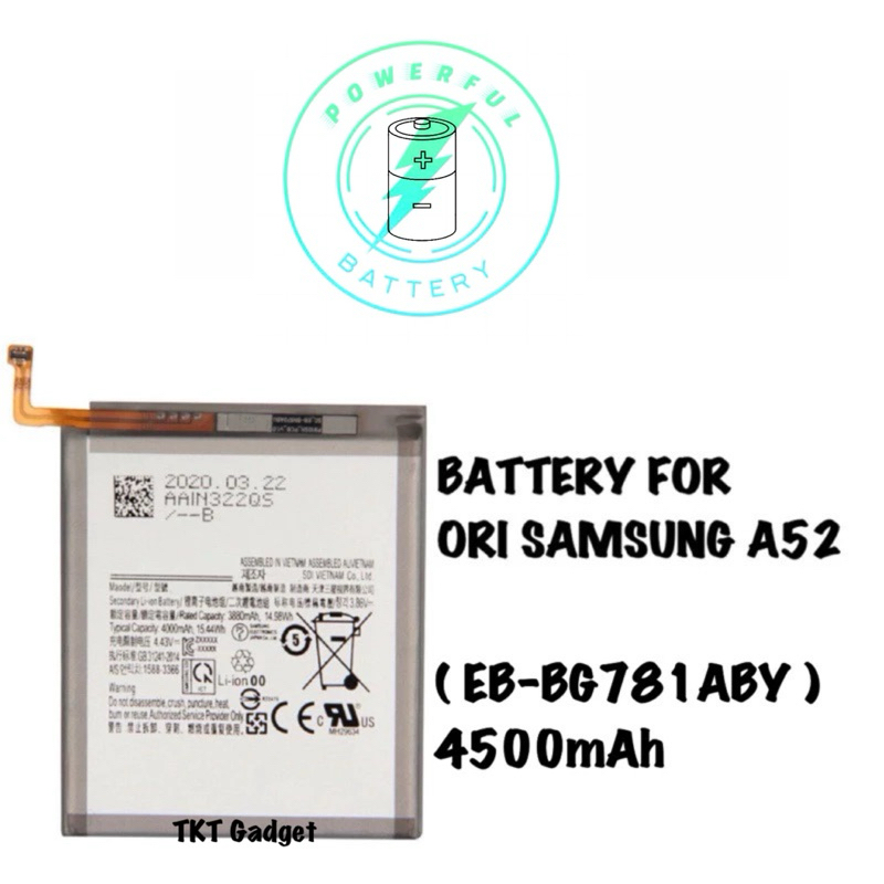BATTERY FOR ORI SAMSUNG A52 (EB-BG781ABY) 4500mAh | Shopee Malaysia
