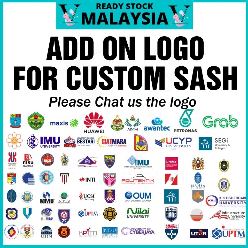ADD ON Logo for CUSTOM Sash | Shopee Malaysia