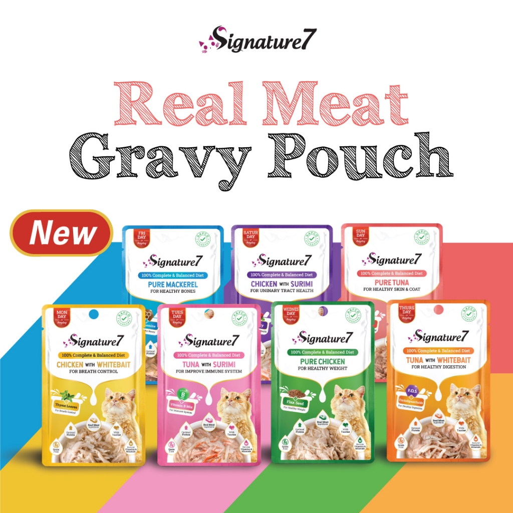 Signature 7 Gravy Cat Pouch ( Combo Set 24 Pouch ) | Shopee Malaysia