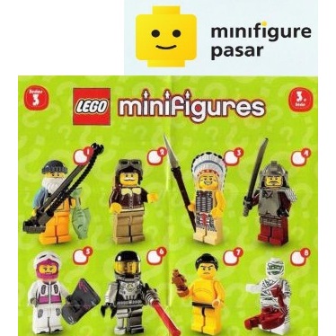 Lego 8803 Minifigure Series 3 Fisherman Pilot Tribal Chief Samurai ...