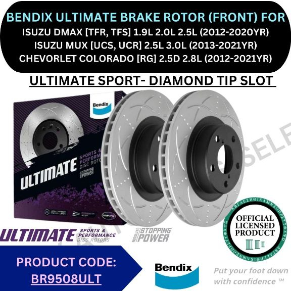BENDIX ULTIMATE DISC BRAKE ROTOR (FRONT) FOR ISUZU DMAX [TFR, TFS] '12 ...