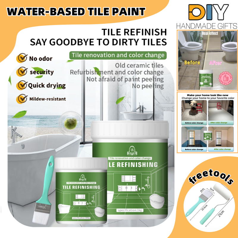 Water-based tile paint 300g/500g/1kg Epoxy Floor Coating TOILET ...