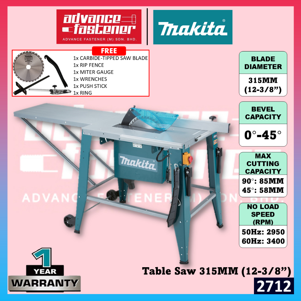 Makita 2712 Corded Table Saw 315MM (12-3/8") | Shopee Malaysia