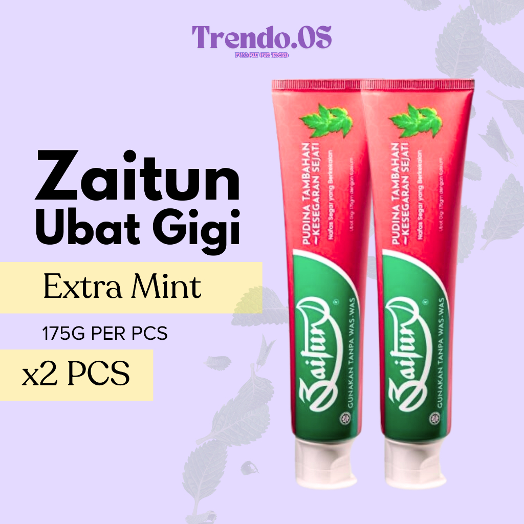Zaitun Ubat Gigi/ Toothpaste- Extra Mint / Pudina Tambahan (175G x2 ...