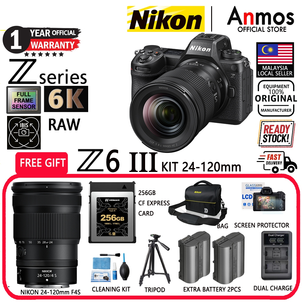 NIKON Z6 III Z6III Z6M3 Z6 MARK 3 BODY + FTZ II + Z24-70MM Z24-120MM Z24-200MM+ CF EXPRESS CARD ...