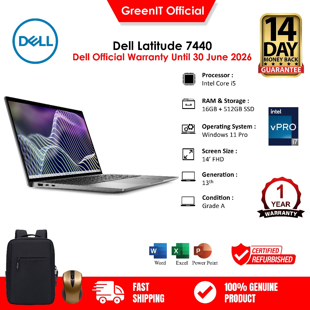 Dell Latitude 7440 - Intel Core i7 vPro - 13th Gen - 16GB RAM - 512GB ...