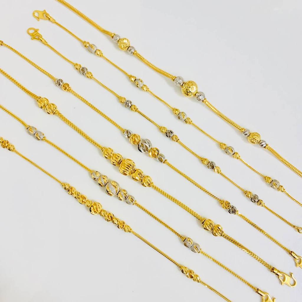 TukangemaS rantai tangan emas 916 boba perut ular bajet minimalist 22k ...