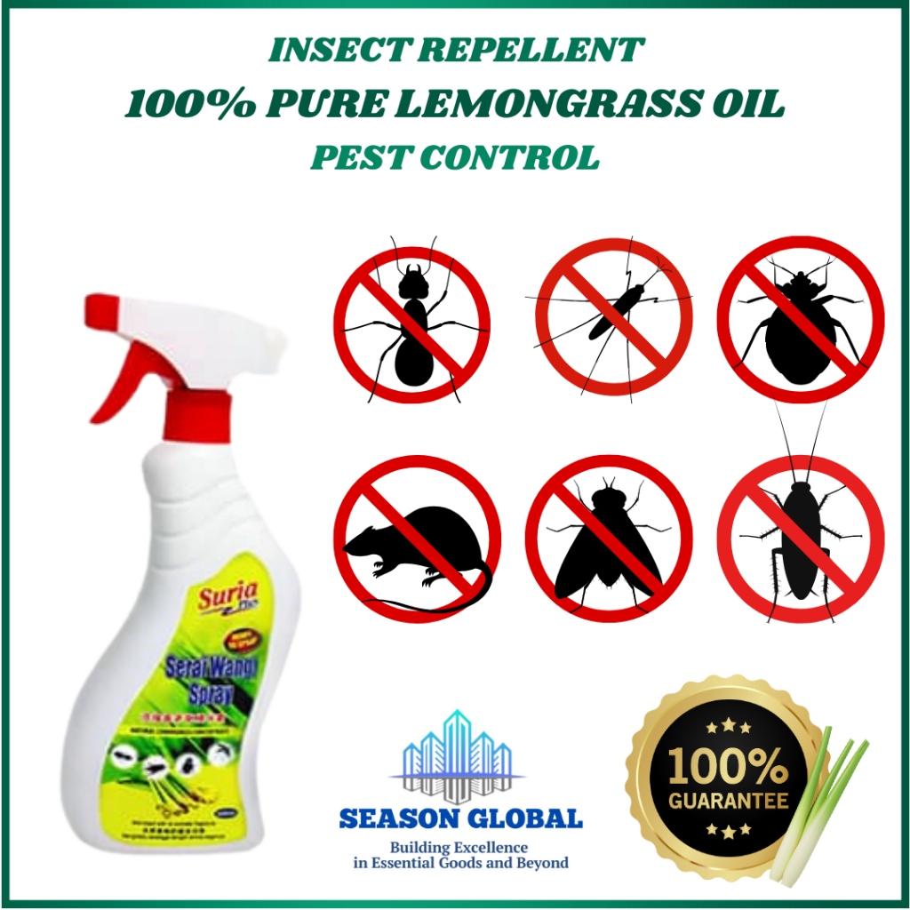Lemongrass Oil Insect Repellent Spray, Pest Killer Spray (500ml ...