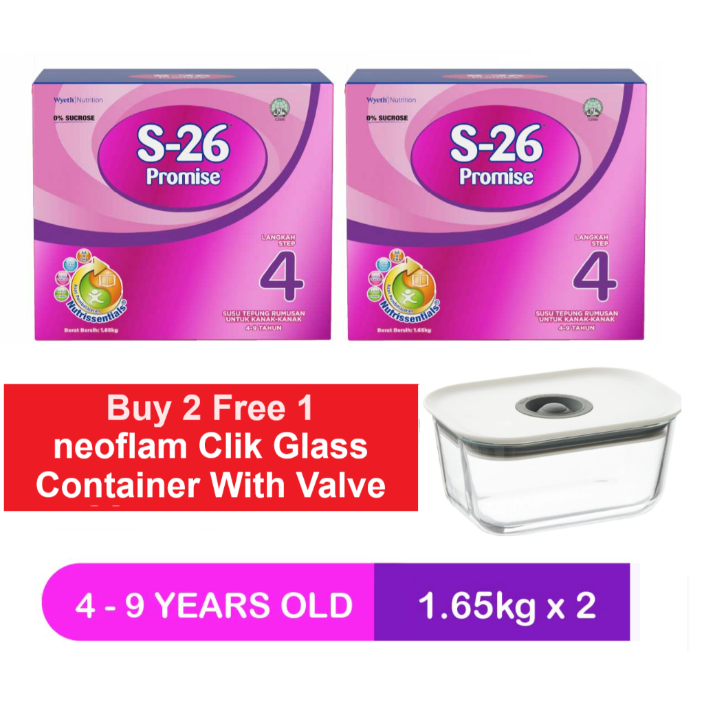 S26 Promise step 4 (1.65KG X 2 Box) Free Neoflam Click Glass Container ...